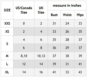 Beautybatik.com Size Guide BeautyBatik.com